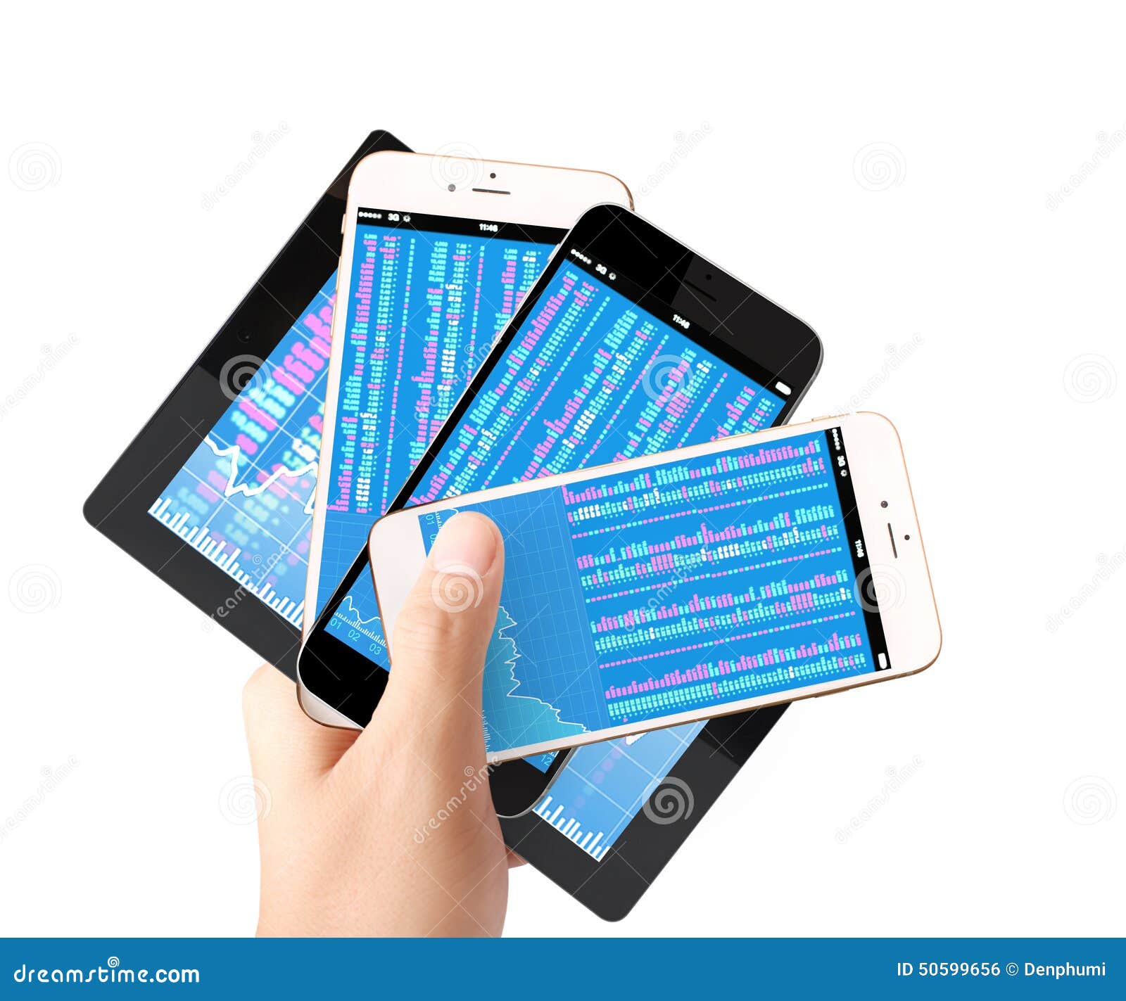 Mobile Phone and Tablet in Hand Stock Photo - Image of technology ...
