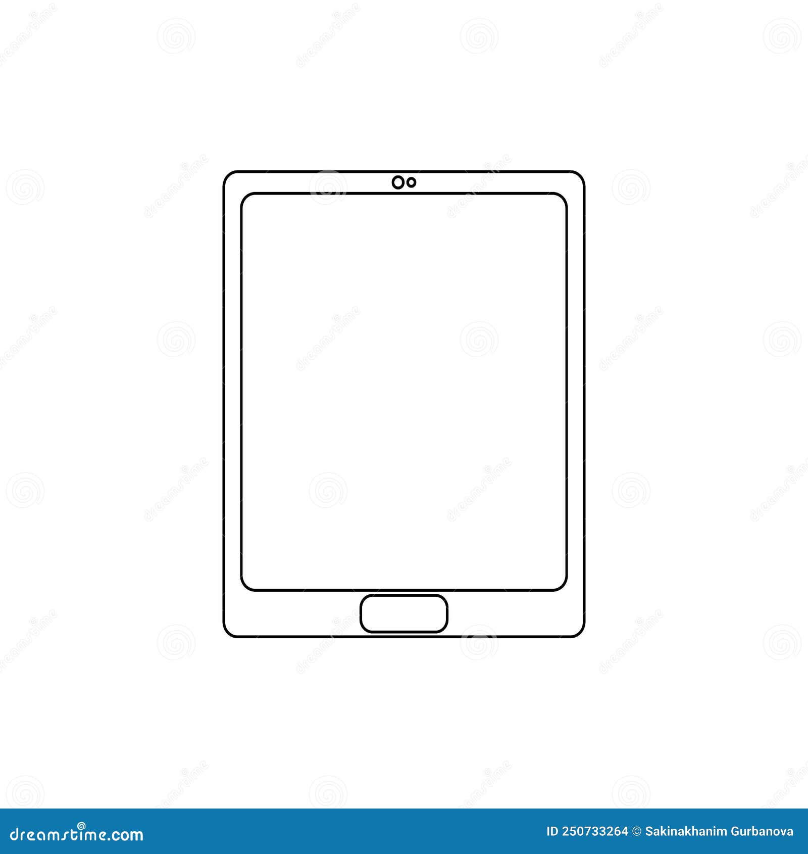 Mobile phone tablet icon stock vector. Illustration of internet - 250733264
