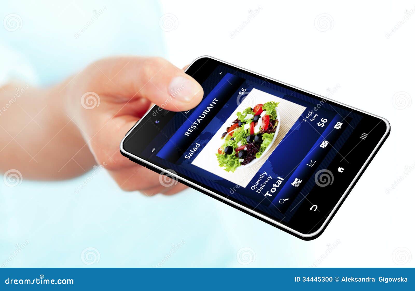 Mobile Phone with Takeaway Restaurant Order Screen Isolated Over Stock ...