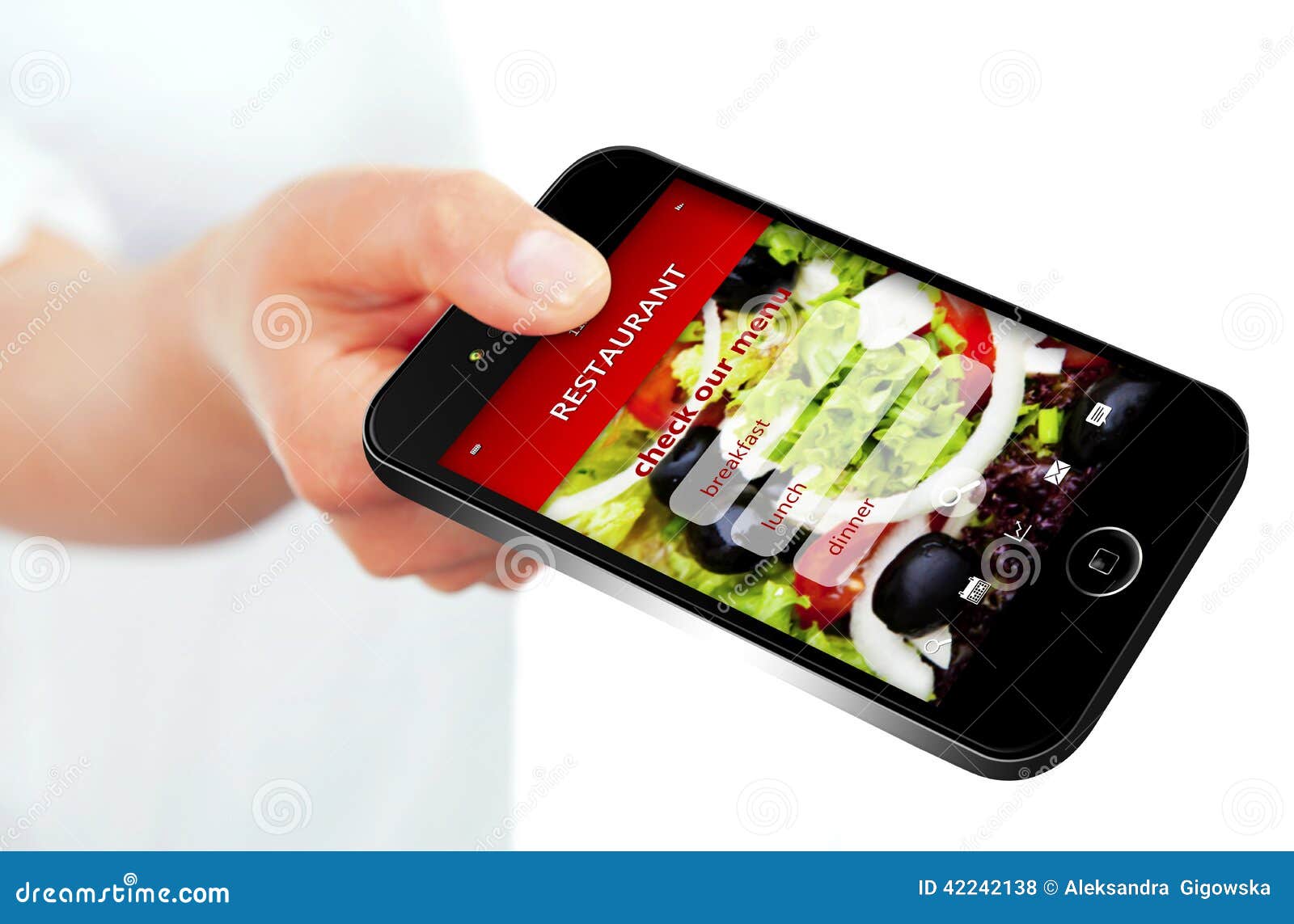 Mobile Phone with Takeaway Restaurant Order Screen Isolated Over Stock ...