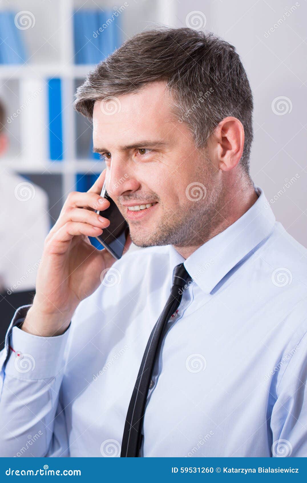 Mobile phone talk stock photo. Image of salesman, modern - 59531260