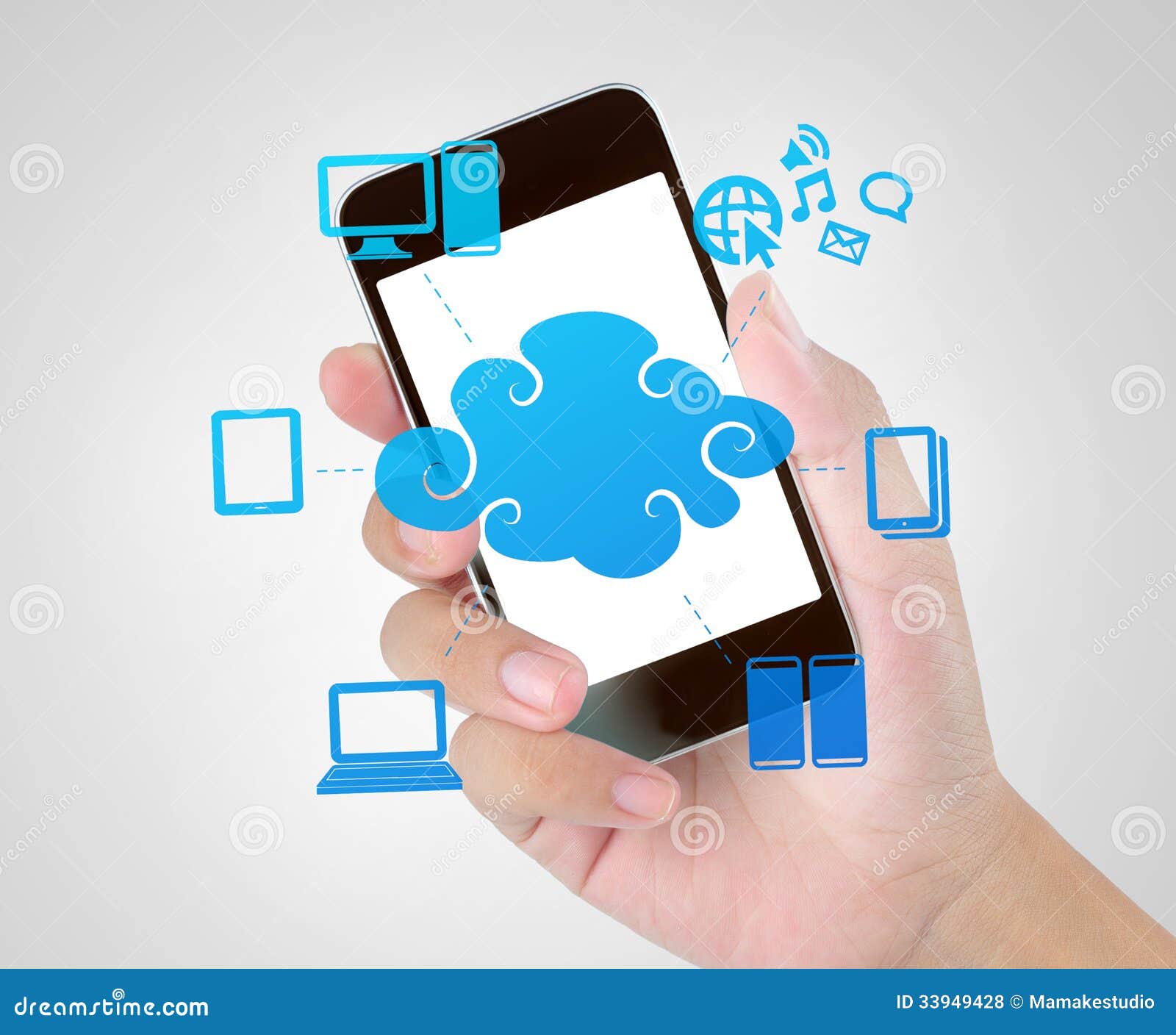 Mobile Phone Technology of Cloud Computing Stock Photo - Image of ...
