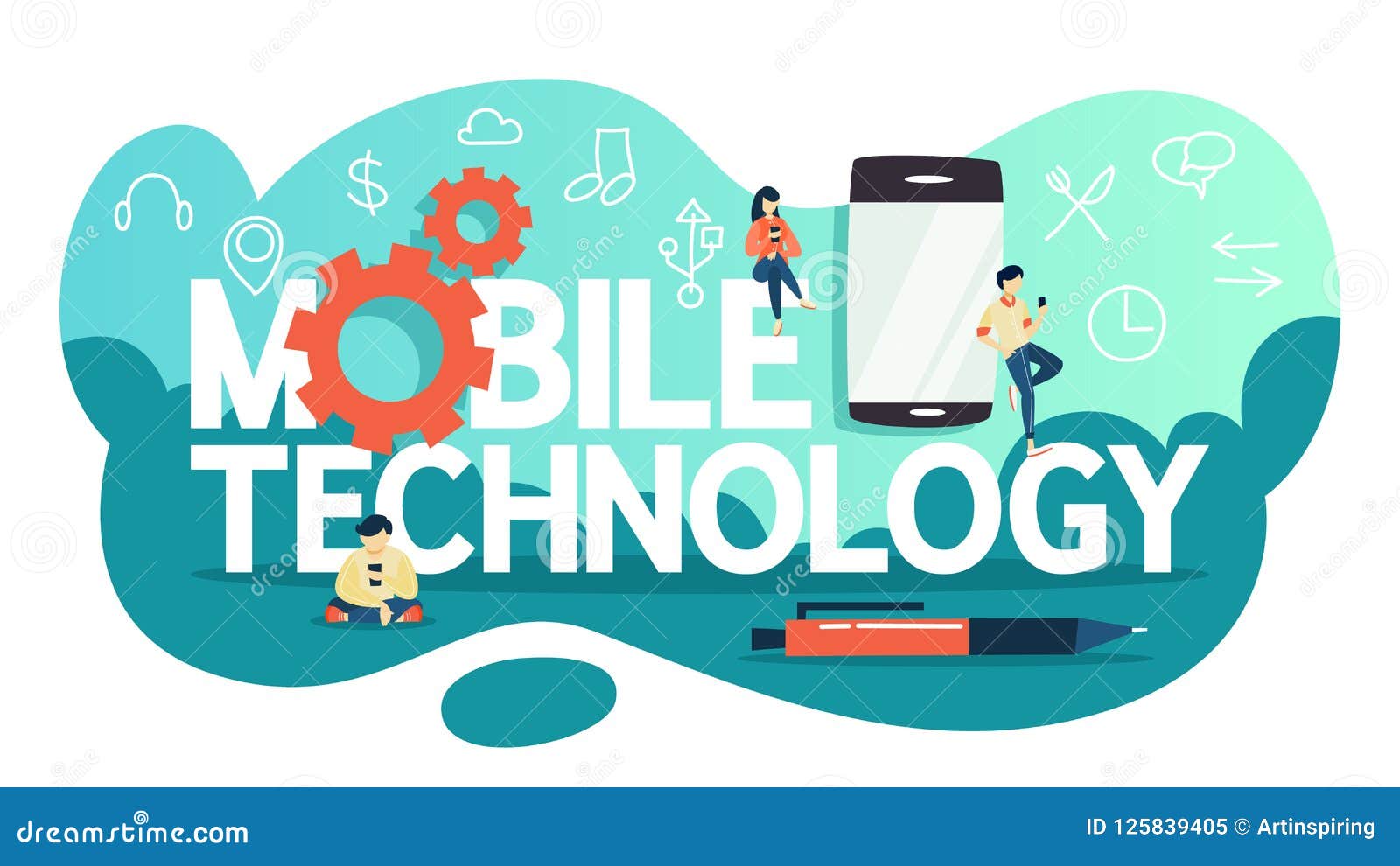 Mobile Phone Technology Concept. Idea of Digital Progress Stock Vector ...