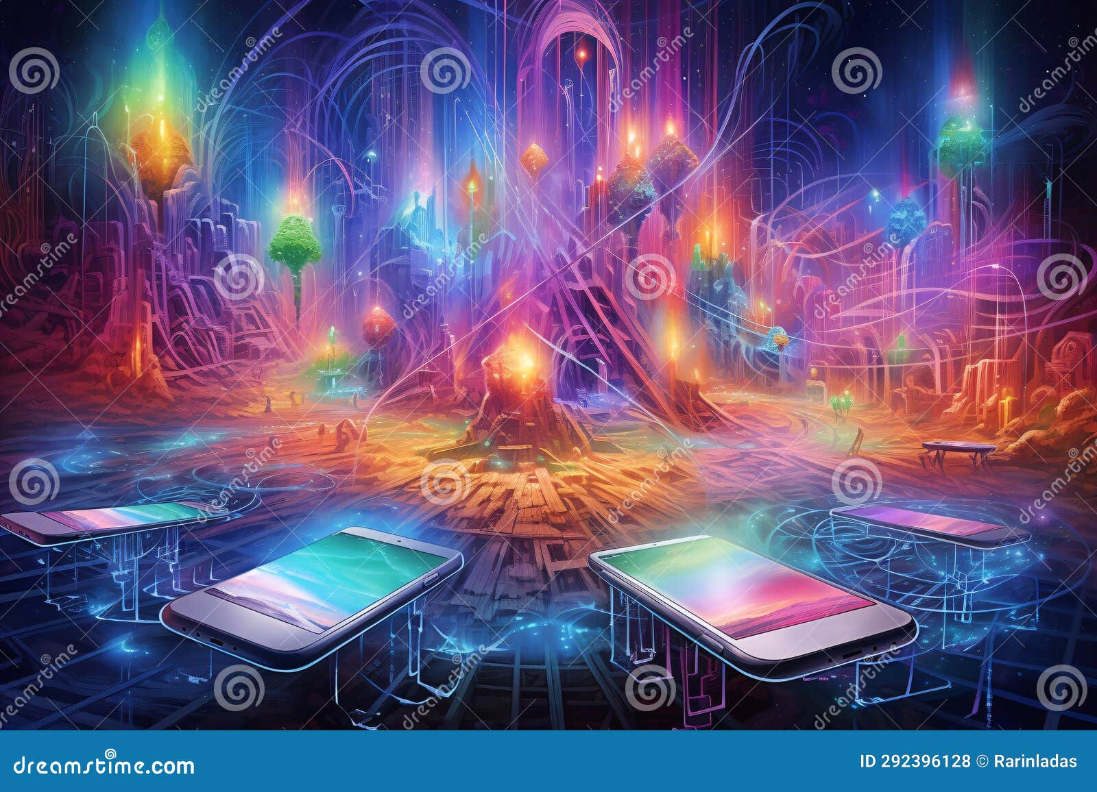 Multiverse Technology And Human Eyeball Vector Illustration ...