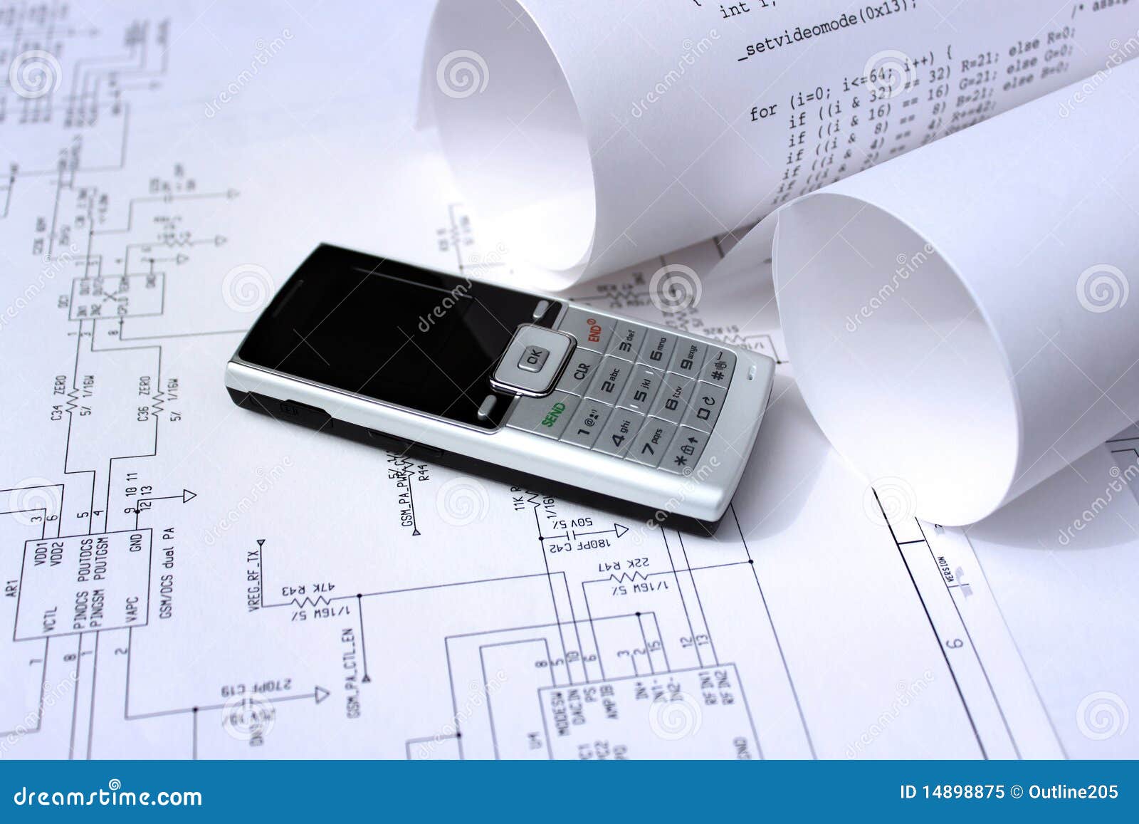 Mobile Phone Technology Design Stock Image - Image of blue, designer ...