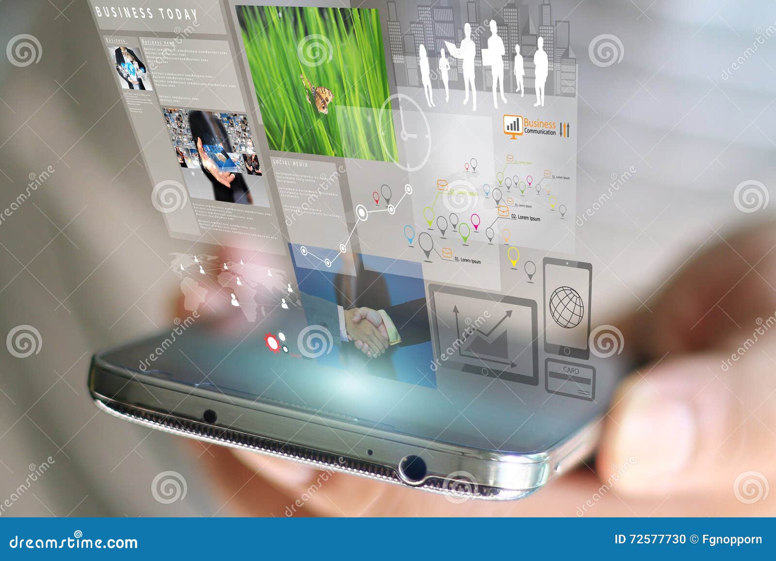 Mobile Phone Technology Virtual Screen Stock Photo - Image of advisory ...