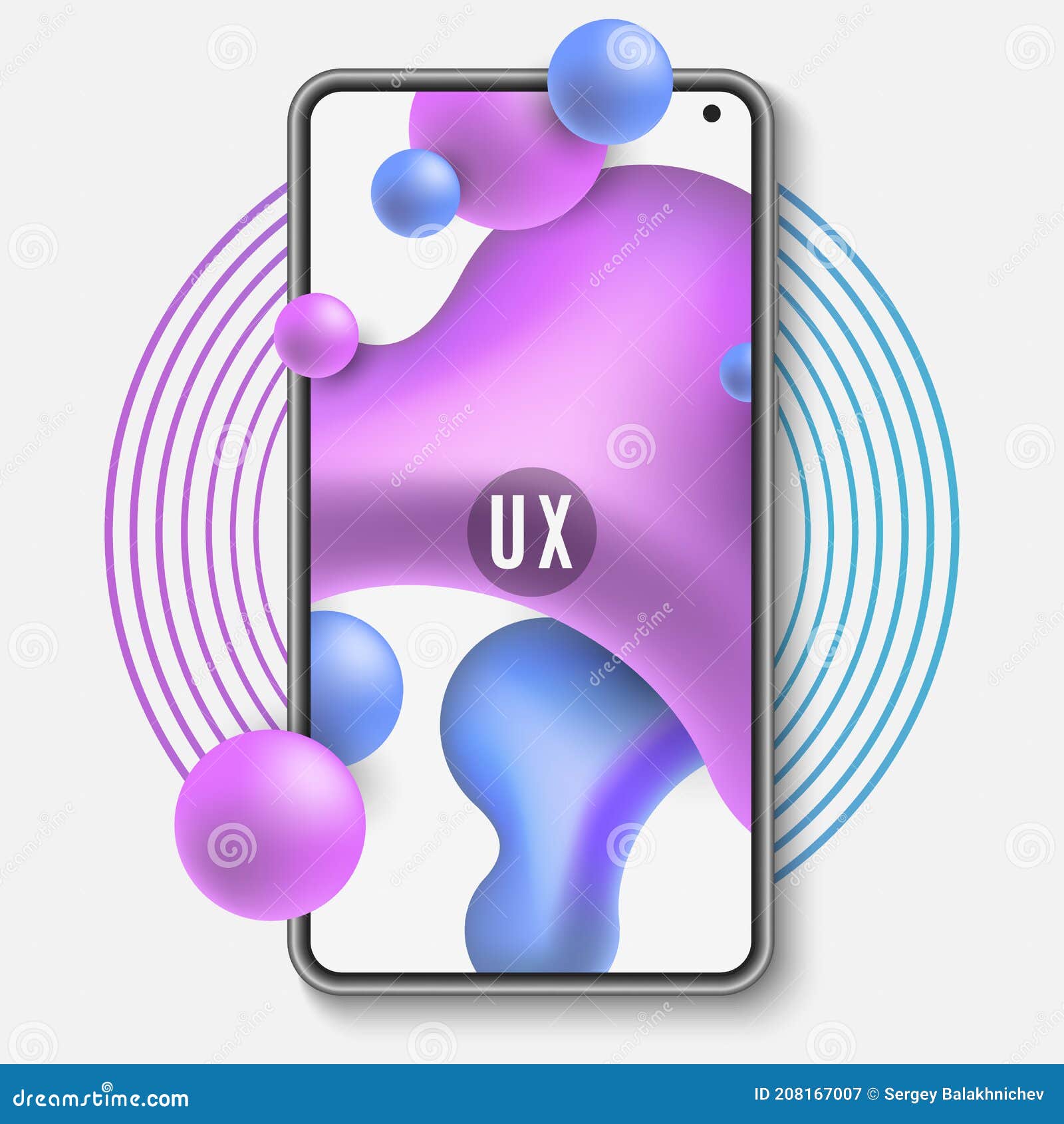 Mobile Phone Template. Mockup of a Mobile Application with Liquid ...