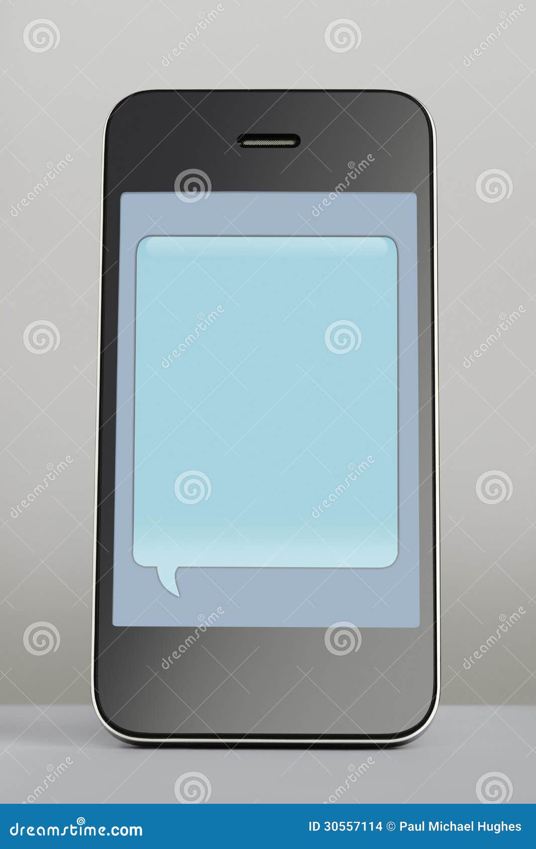 Mobile Phone with Text Message Speech Bubble Stock Photo - Image of ...