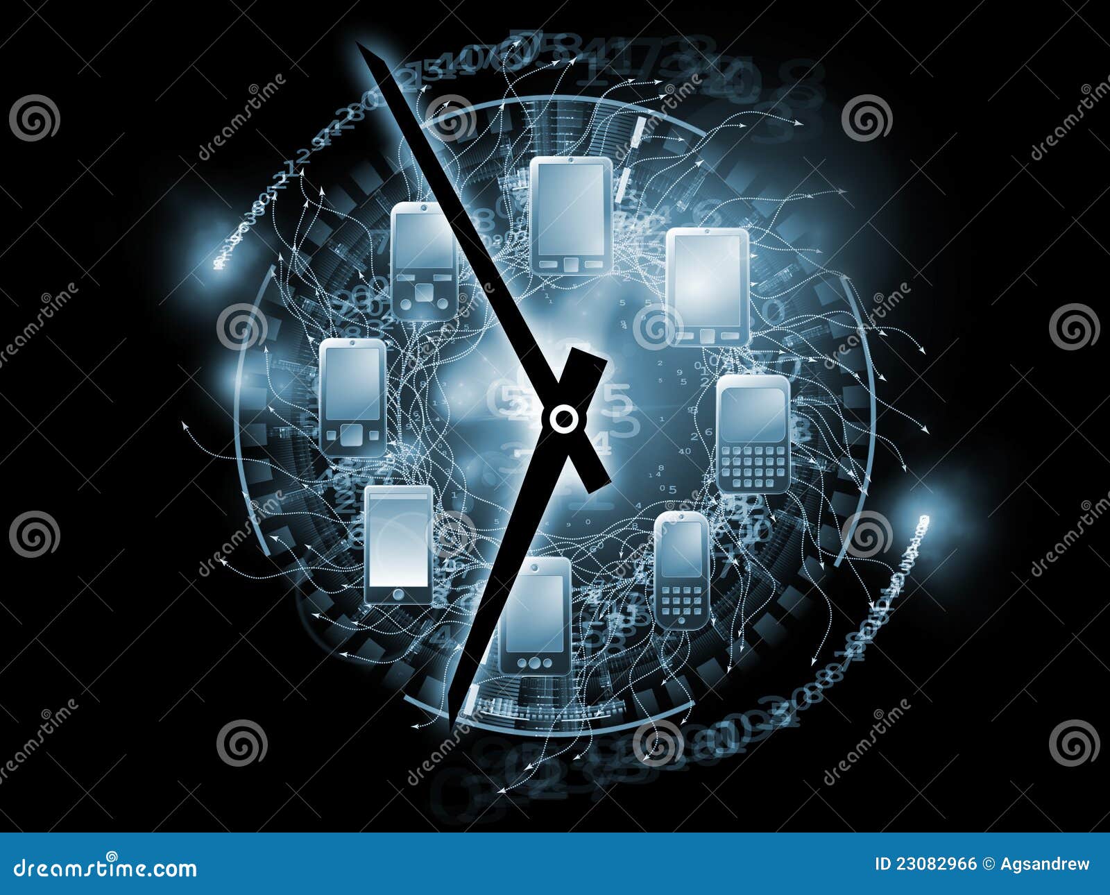 Mobile Phone Time stock illustration. Illustration of period - 23082966