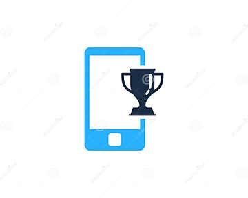 Mobile Phone Trophy Icon Logo Design Element Stock Vector ...