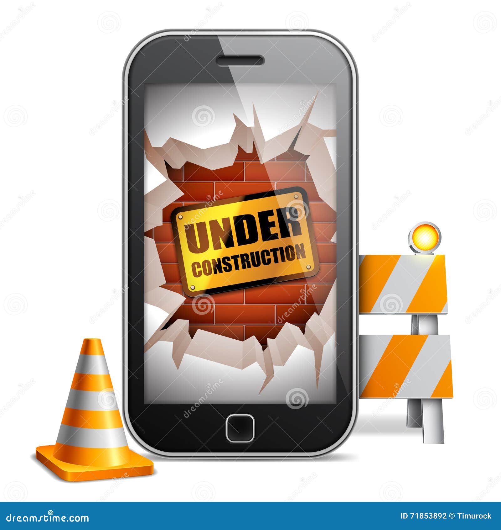 Mobile Phone Under Construction Stock Vector - Illustration of repair ...