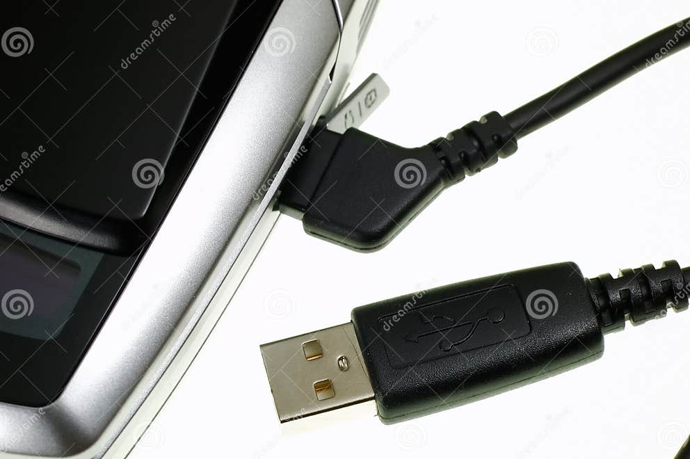 Mobile phone usb plug stock photo. Image of telephone - 2210992