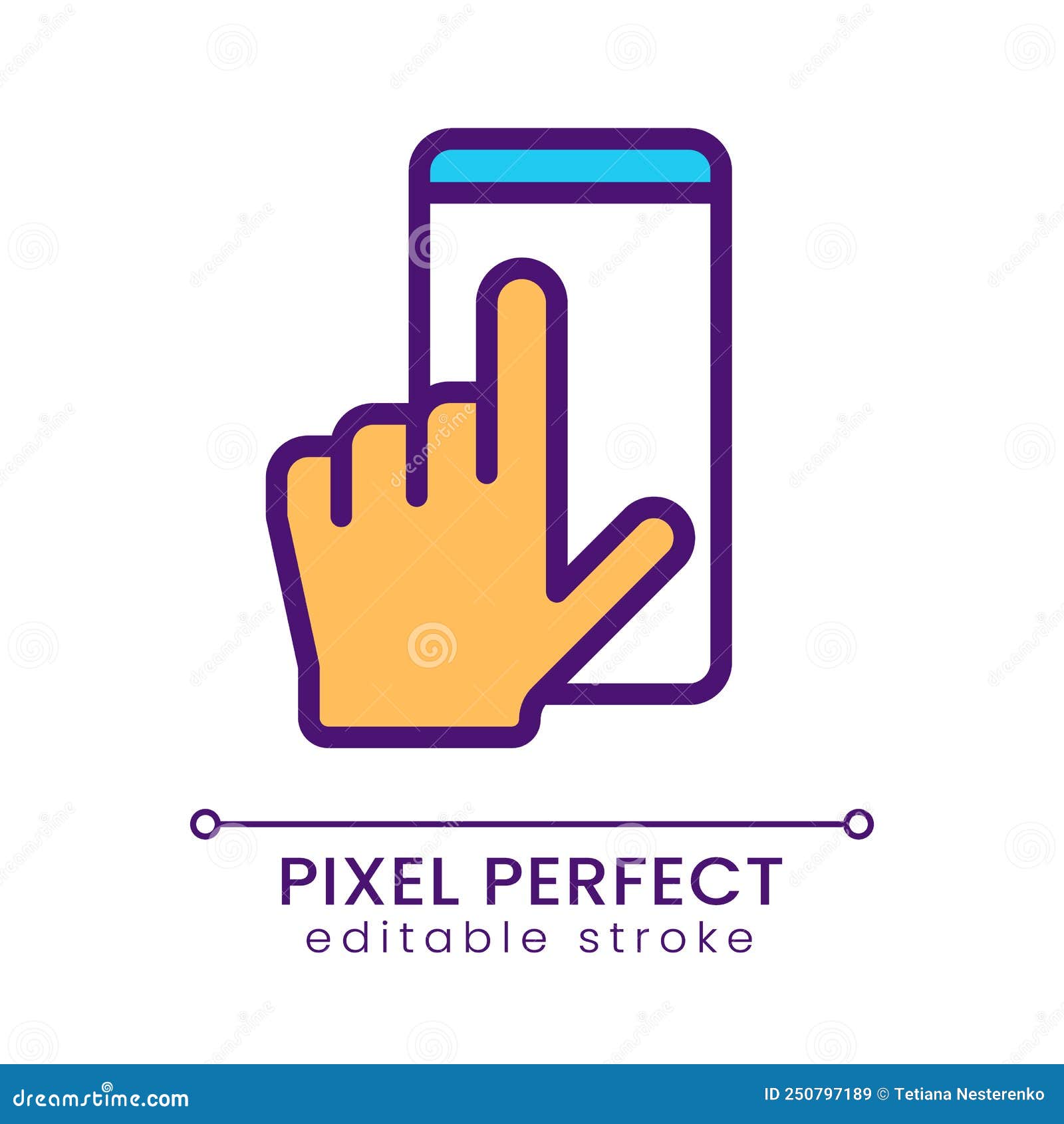 Mobile Phone Using Pixel Perfect RGB Color Icon Stock Vector ...