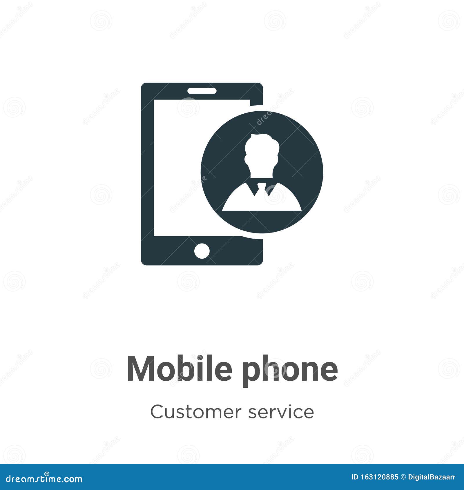 Mobile Phone Vector Icon on White Background. Flat Vector Mobile Phone ...