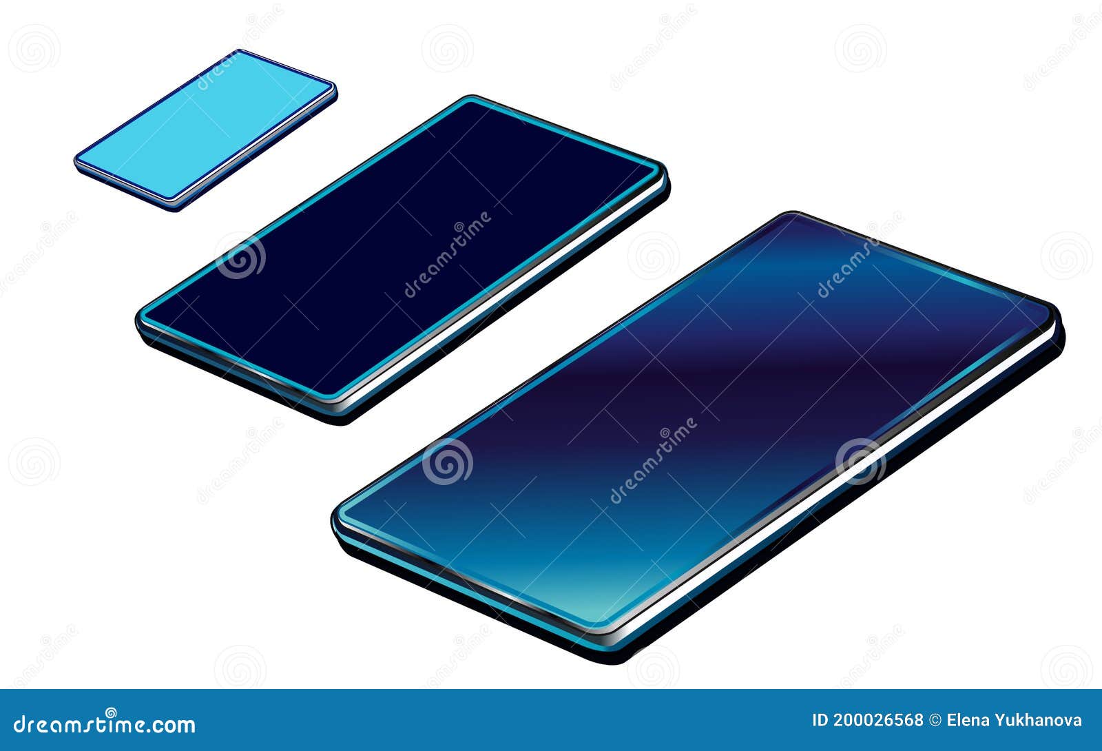 Mobile Phone Vector Illustration of Dark Blue Rectangular Shape Eps ...