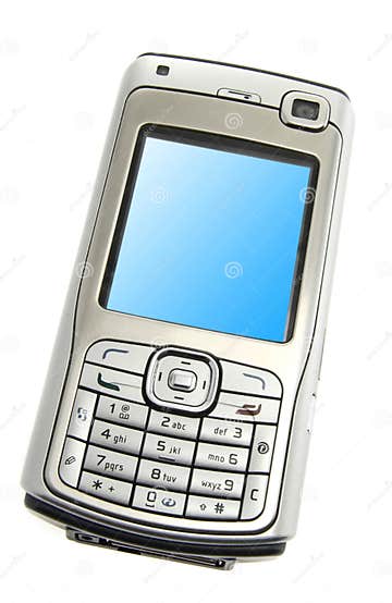 Mobile Phone Vertically Isolated on White Background Stock Image ...