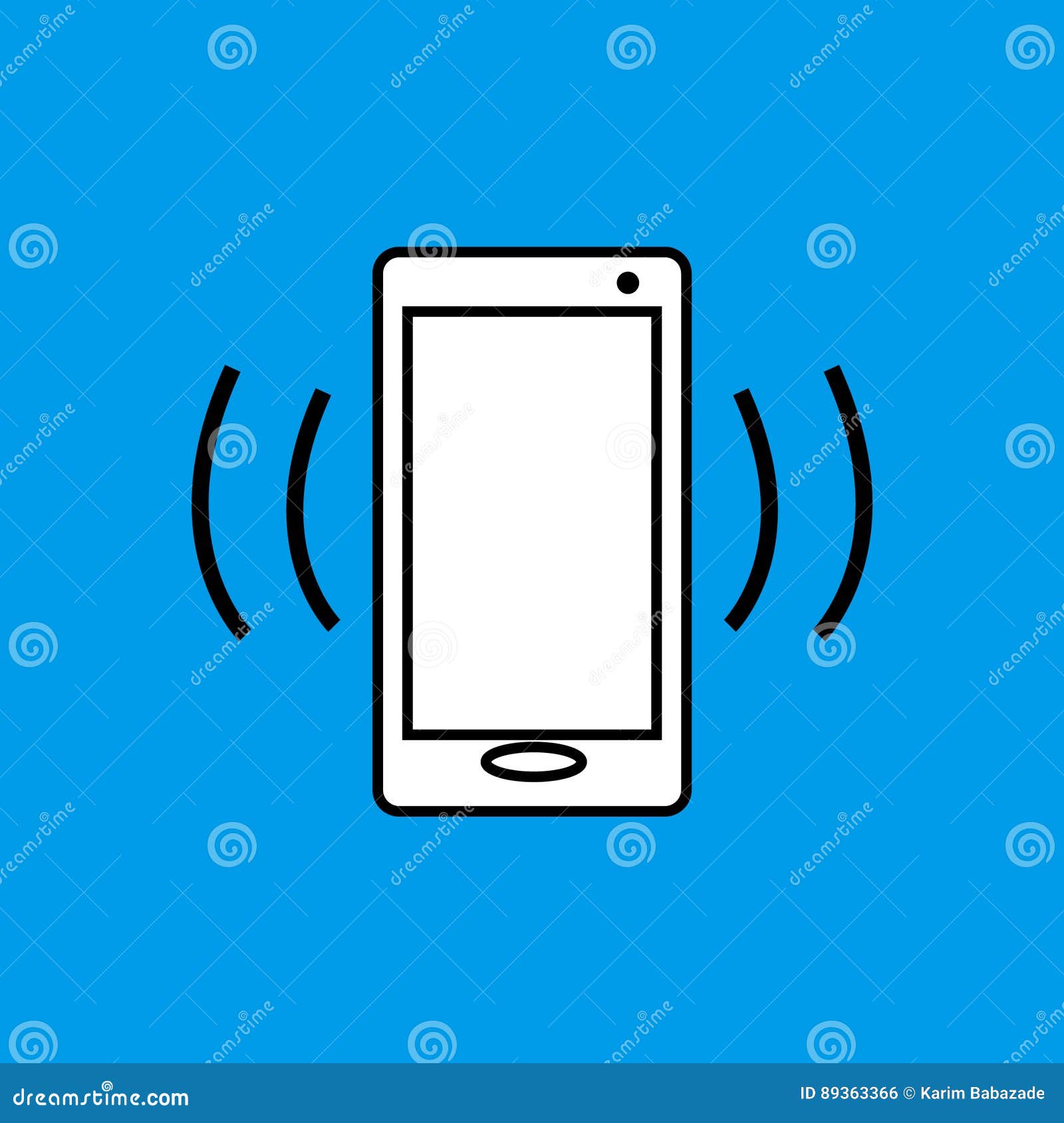 Mobile Phone Vibration Flat Icon Stock Vector - Illustration of call ...