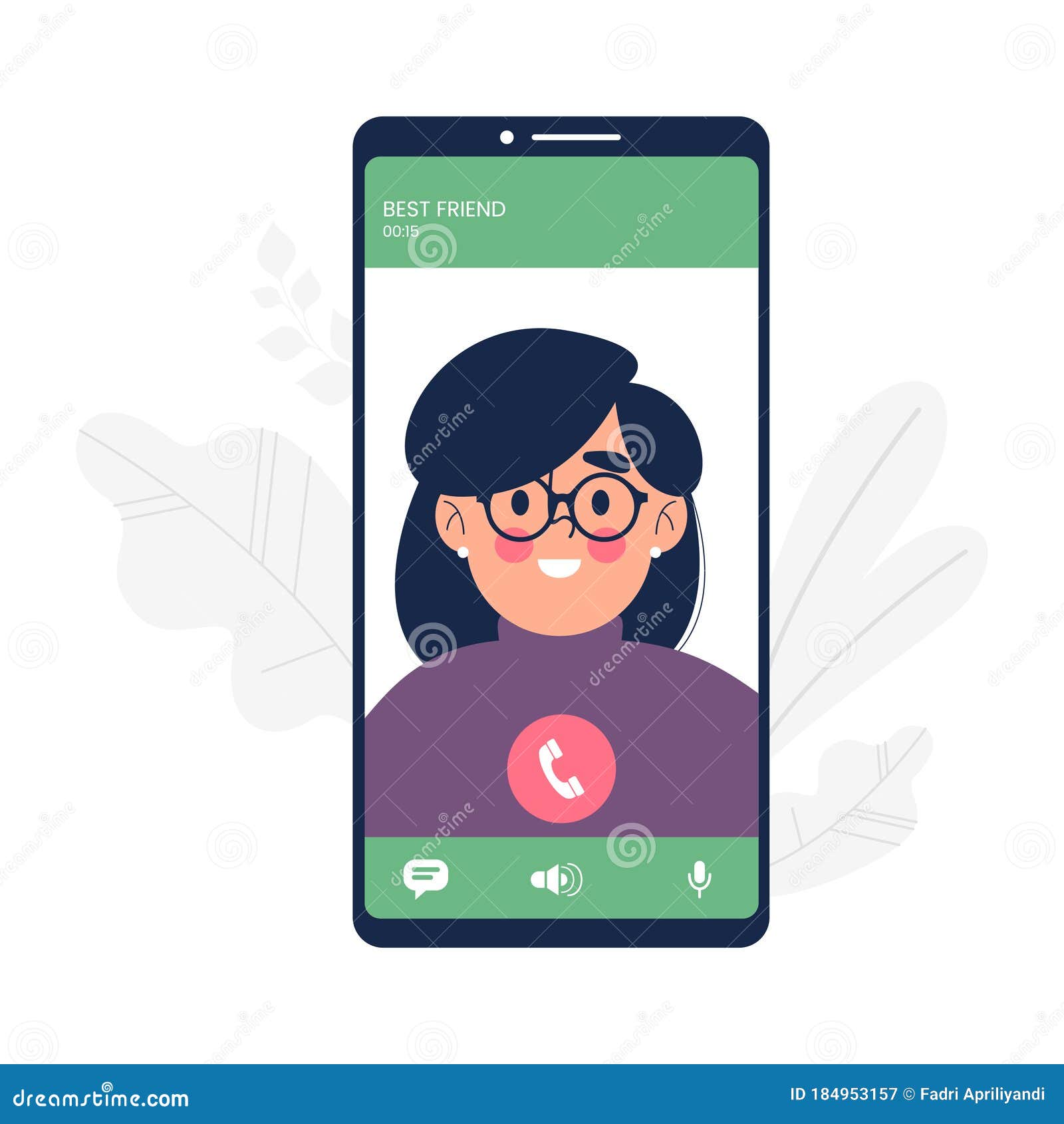Mobile Phone with Video Call Stock Vector - Illustration of ...