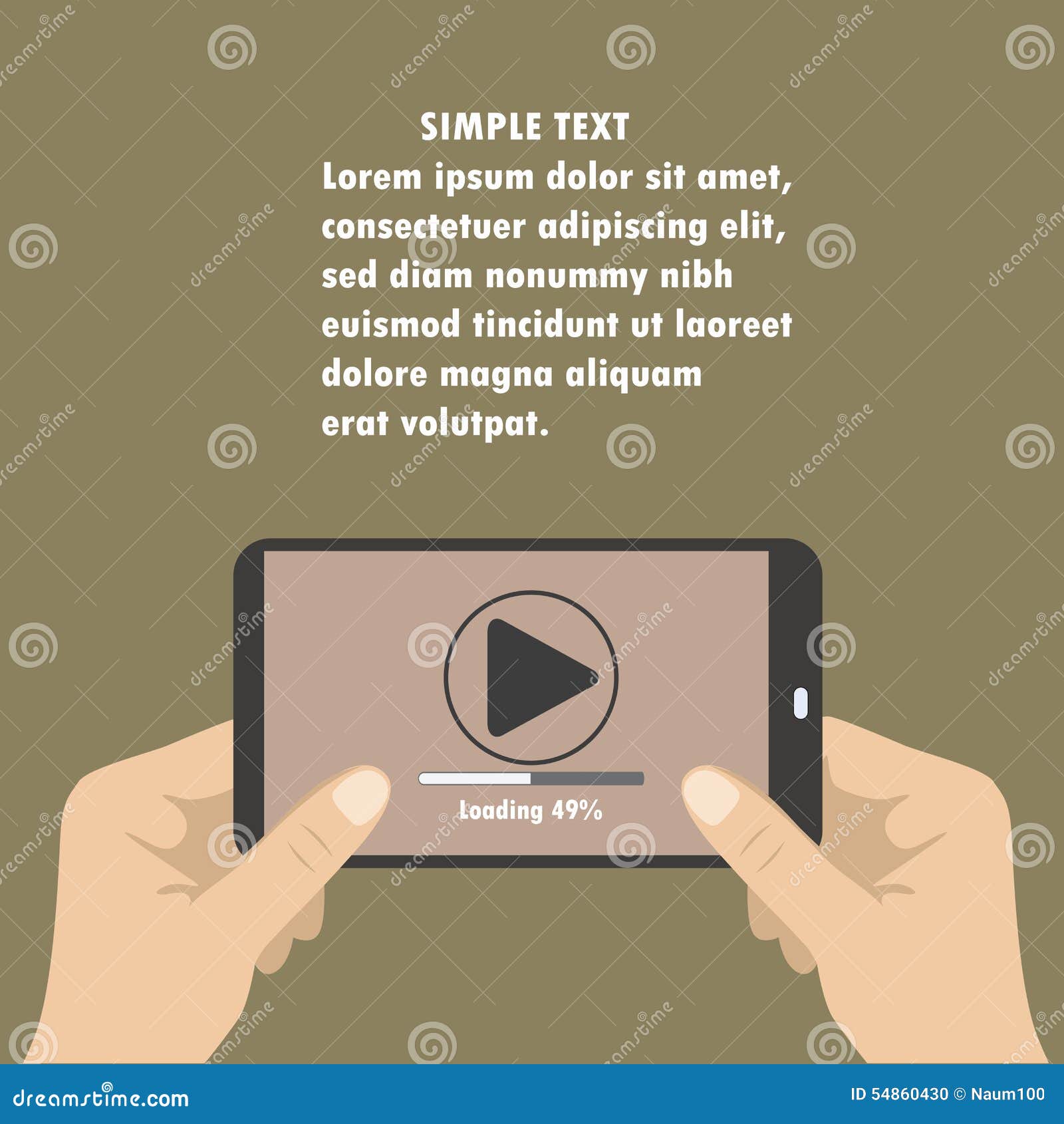 Mobile Phone with Video Player on the Screen in the Human Hands Stock ...