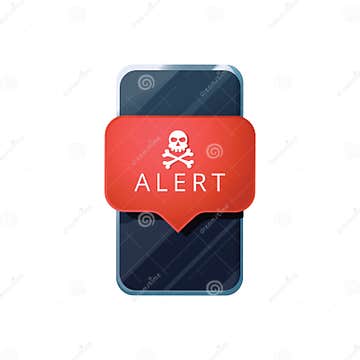 Mobile Phone Virus Alert. Malware Smartphone Scam Phishing Security ...