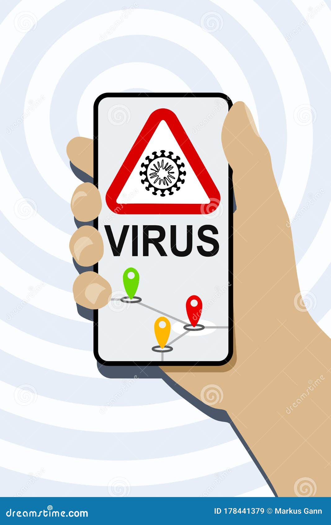 Mobile Phone Virus Detection App Stock Illustration - Illustration of ...