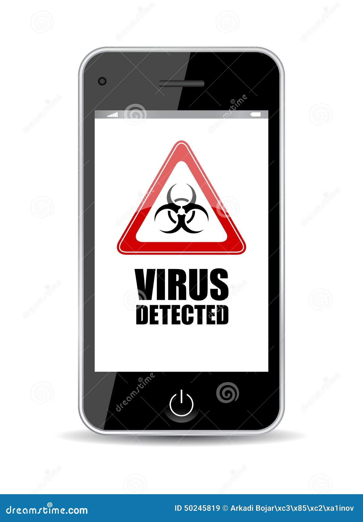 Mobile phone virus icon stock vector. Illustration of isolated - 50245819