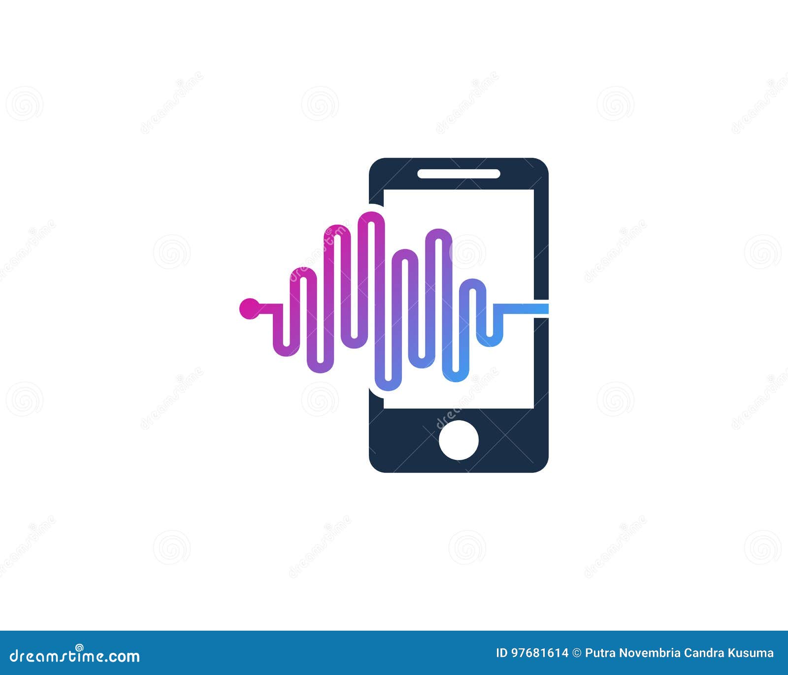 Mobile Phone Wave Icon Logo Design Element Stock Vector - Illustration ...