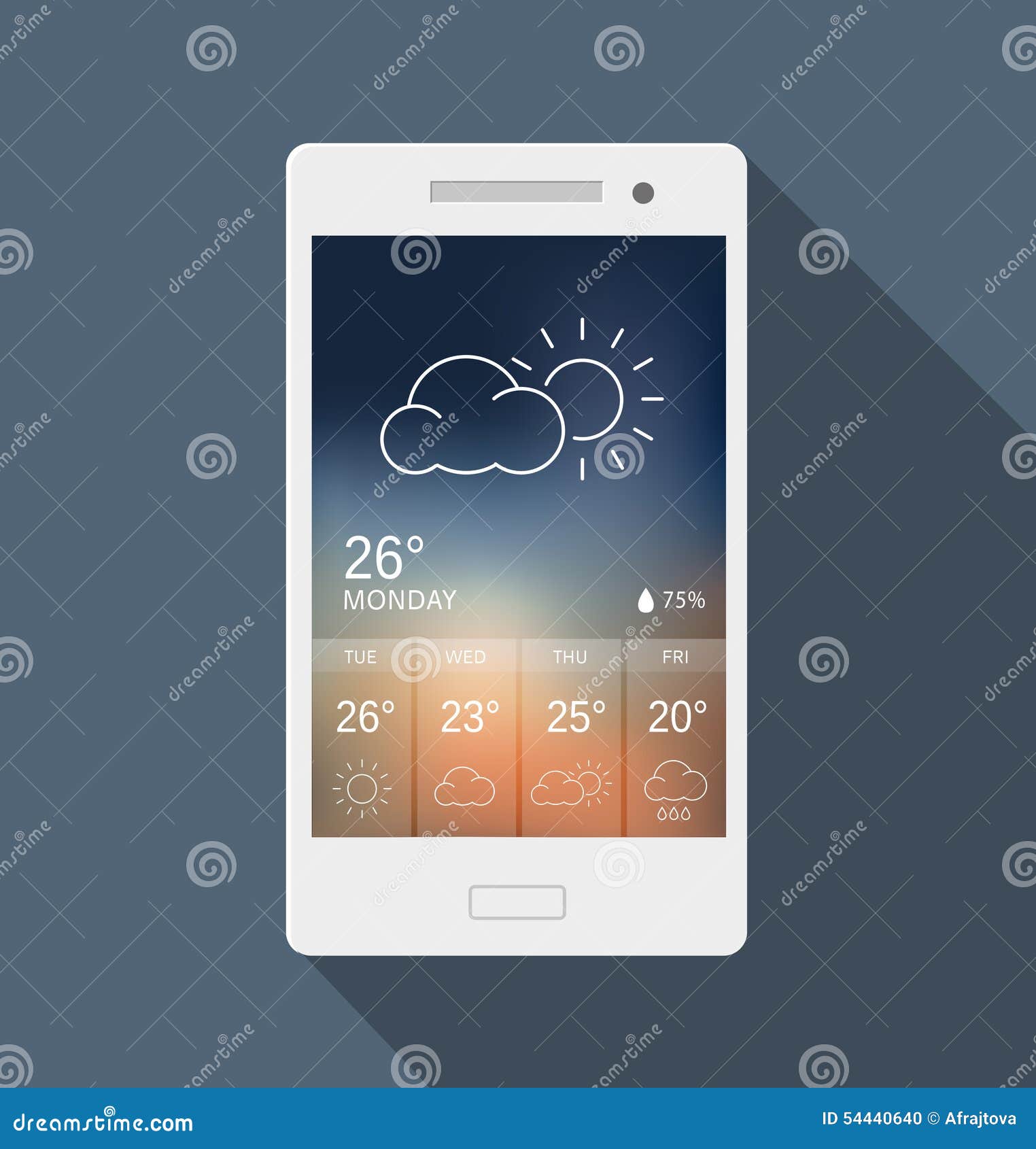 Mobile Phone - Weather Widget Stock Vector - Illustration of design ...