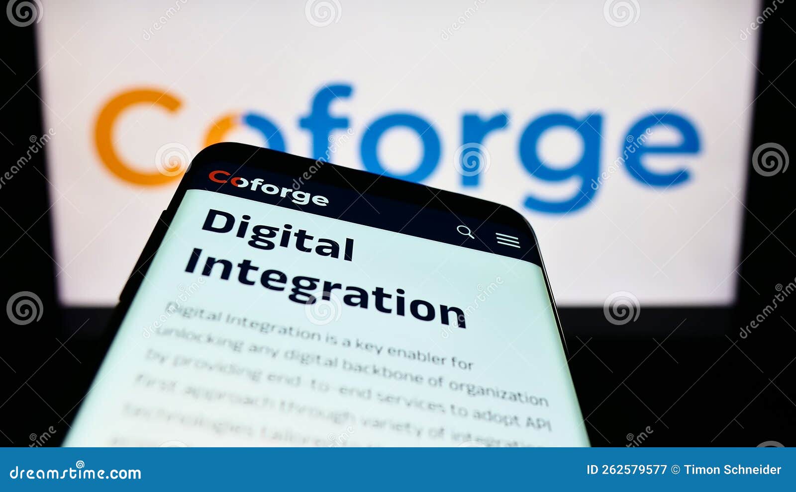 Mobile Phone with Webpage of Indian Information Technology Company ...