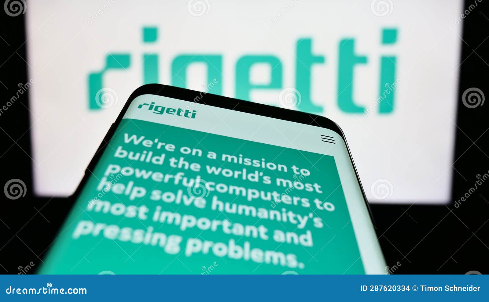 Mobile Phone with Webpage of US Company Rigetti Computing Inc. on ...
