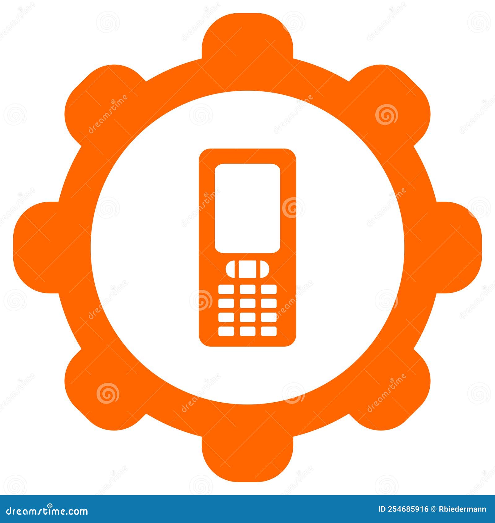 Mobile phone and wheel stock vector. Illustration of cell - 254685916
