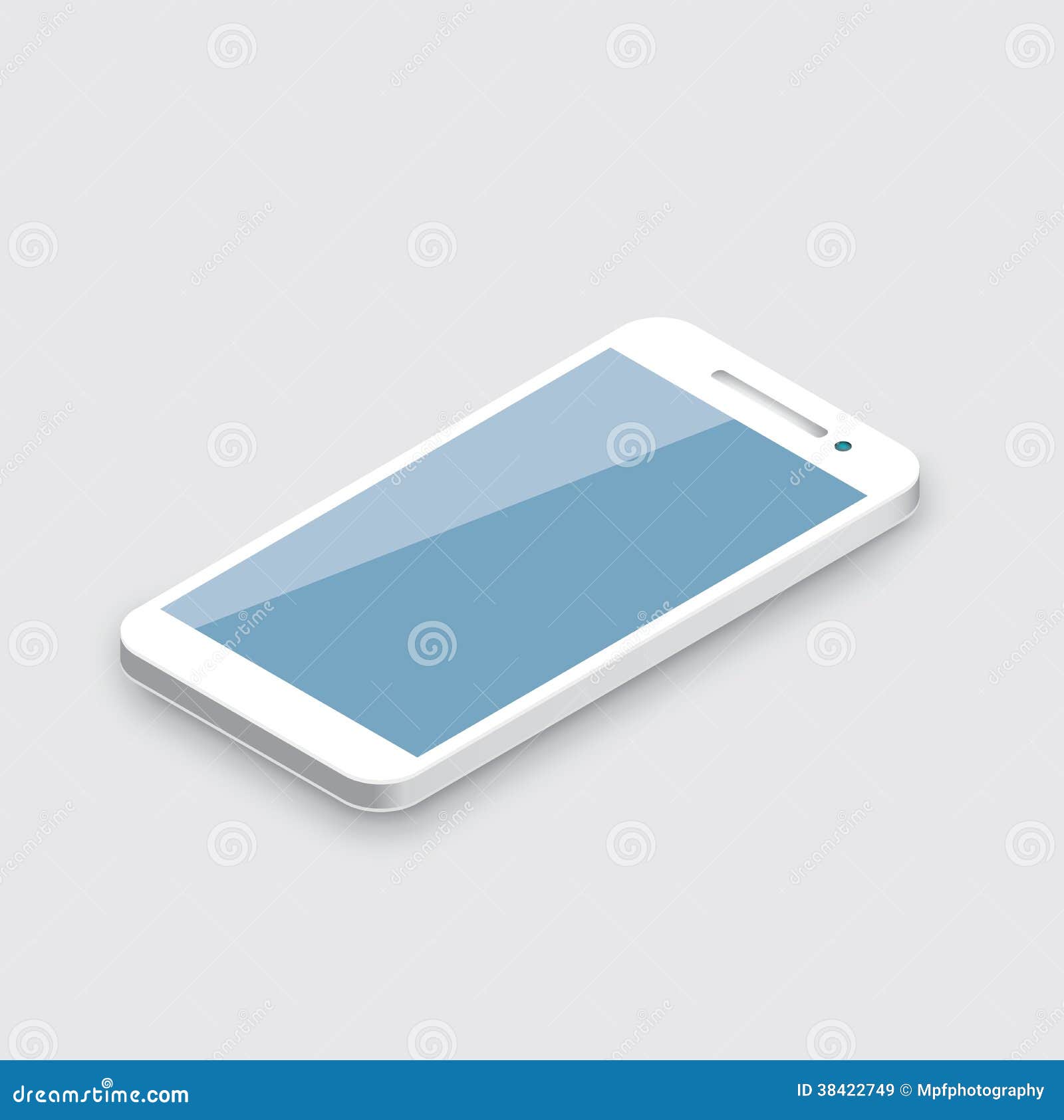 Mobile Phone on White. Realistic White 3d Stock Vector - Illustration ...