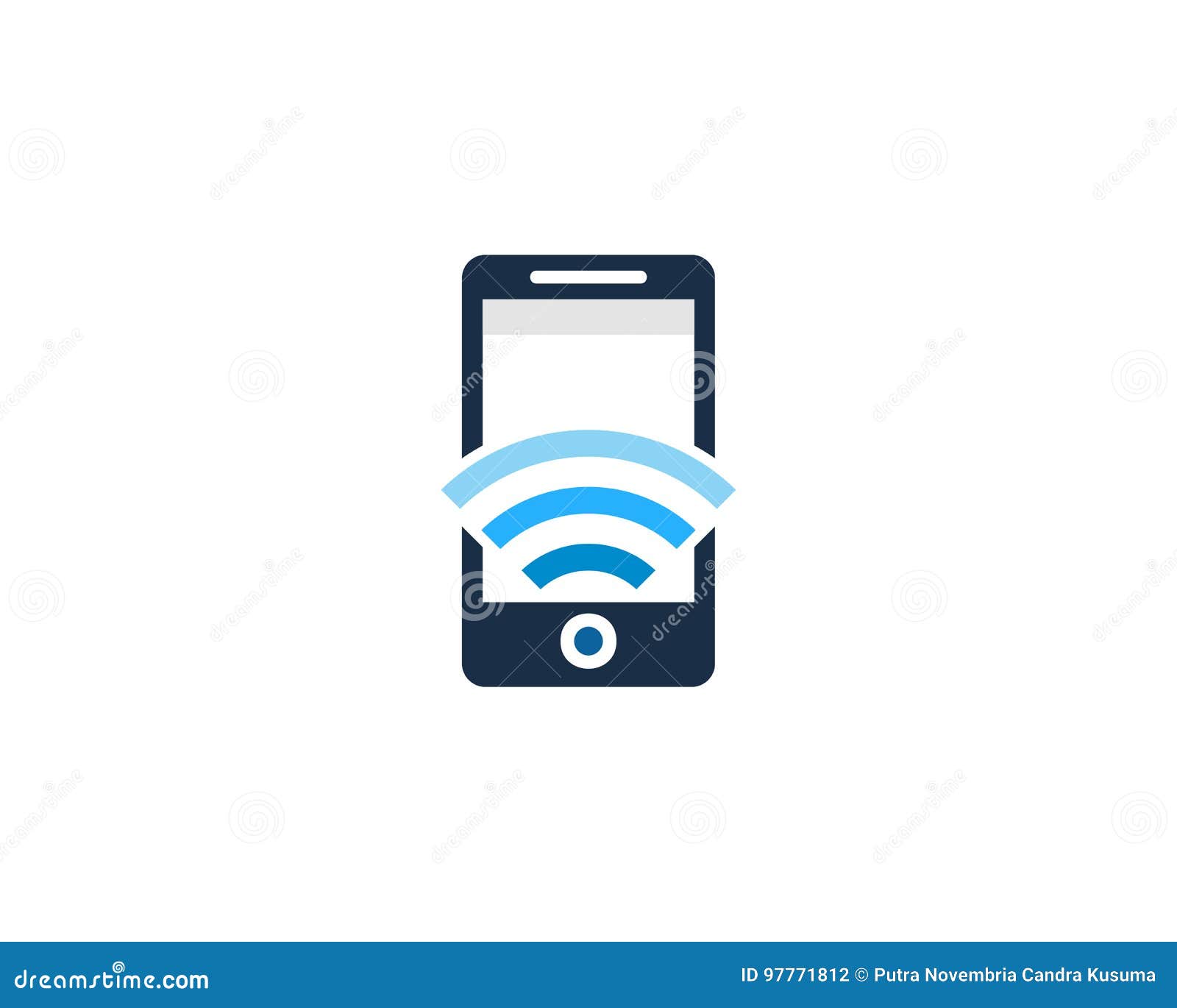 Mobile Phone Wifi Icon Logo Design Element Stock Vector - Illustration ...
