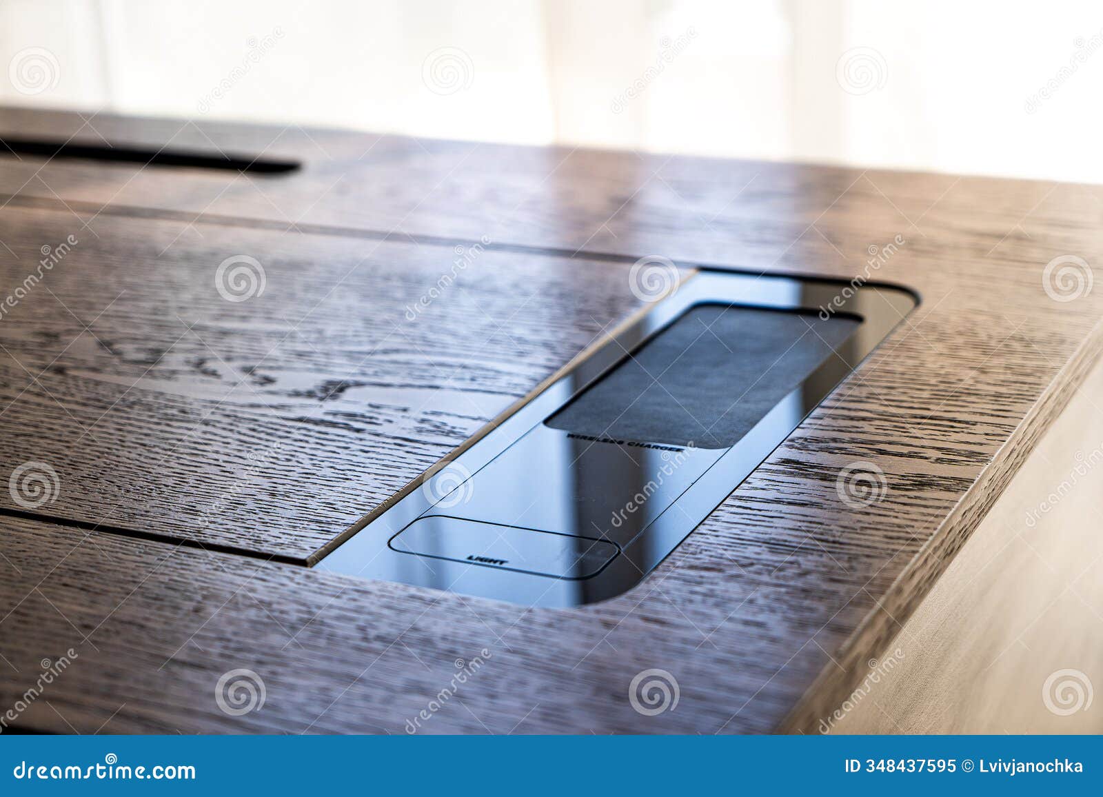 Mobile Phone with Wireless Charger on Table. Modern Workplace Accessory ...