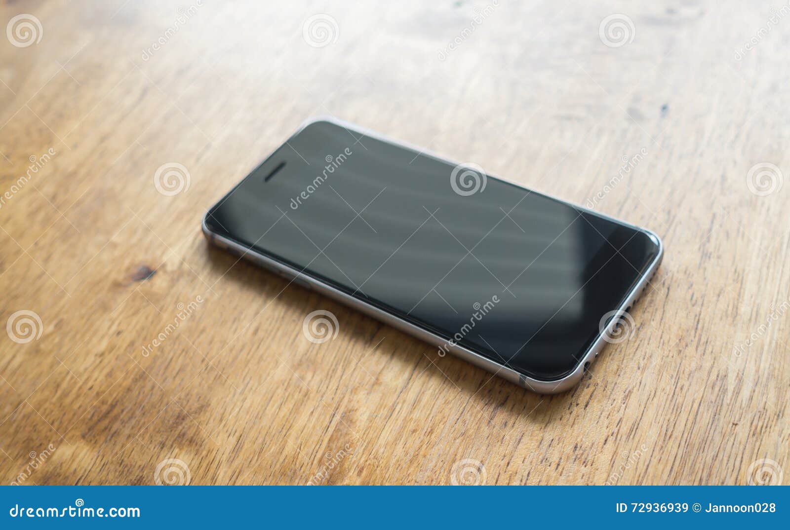 Mobile Phone on Wood Background . Stock Image - Image of technology ...