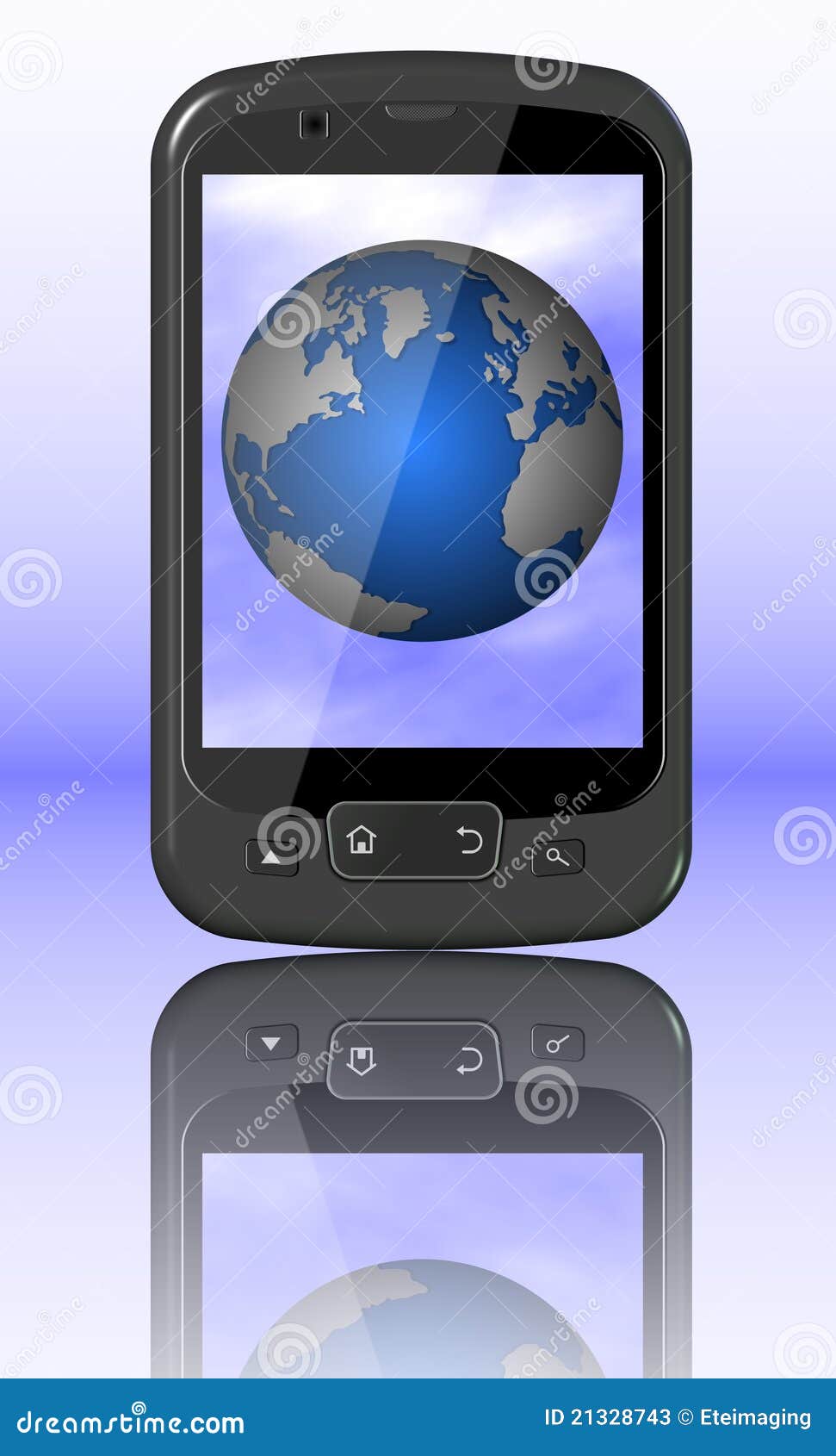 Mobile phone and World stock illustration. Illustration of mobile ...