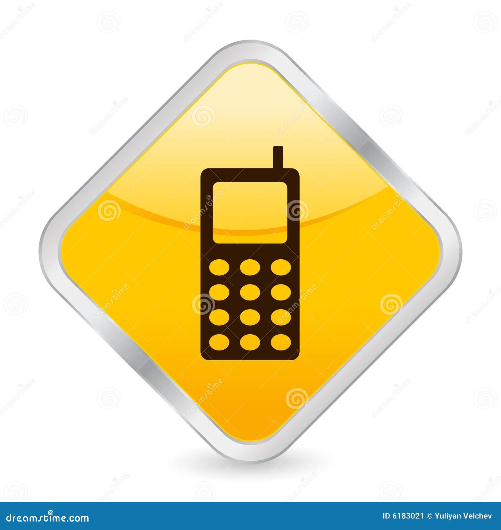 Mobile Phone Yellow Icon Stock Image - Image: 6183021