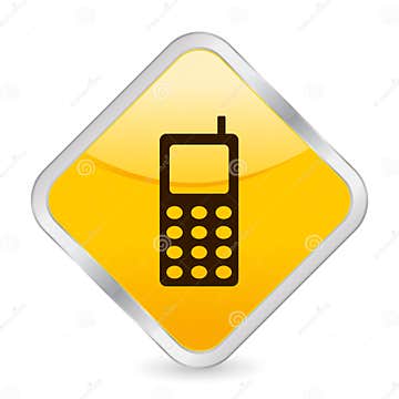 Mobile phone yellow icon stock vector. Illustration of shape - 6183021