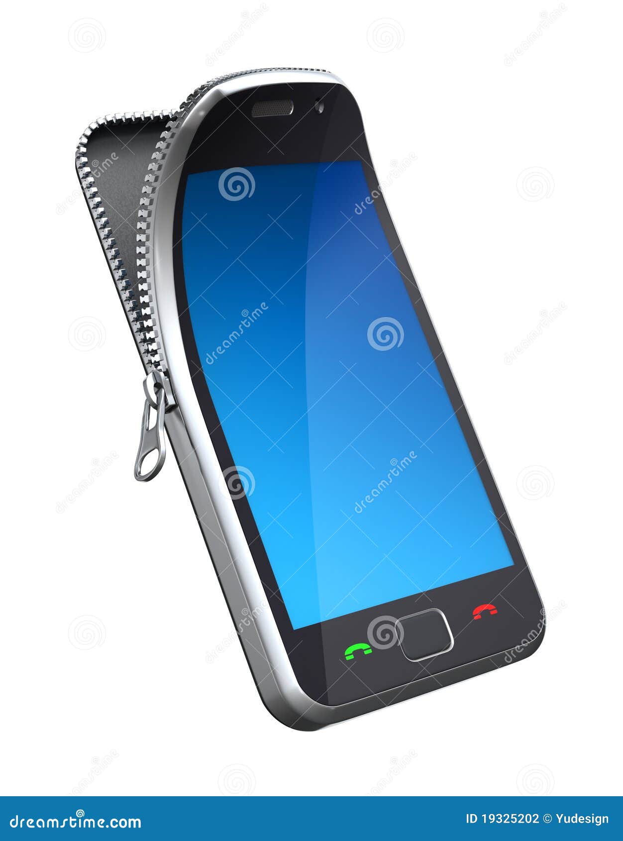 Mobile phone with zipper stock illustration. Illustration of smart ...