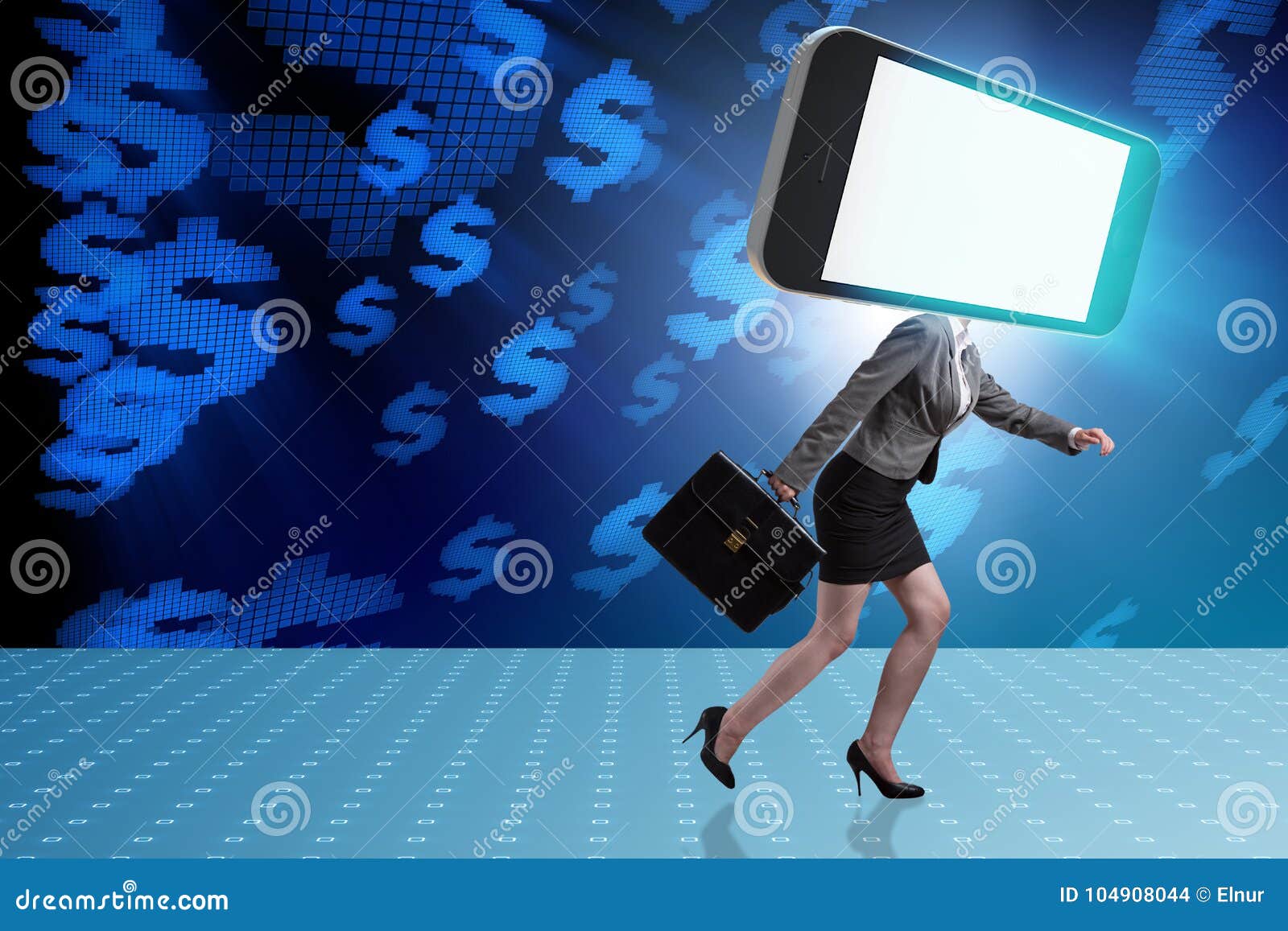 The Mobile Phone Zombie Under the Influence of Smartphone Stock Photo ...