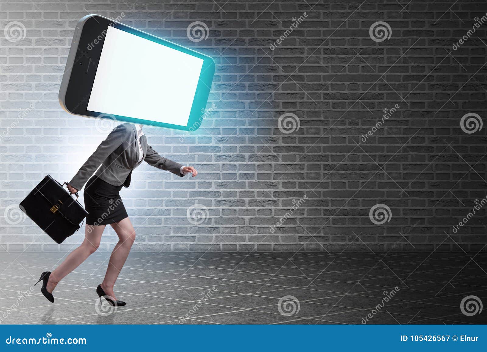 The Mobile Phone Zombie Under the Influence of Smartphone Stock Image ...