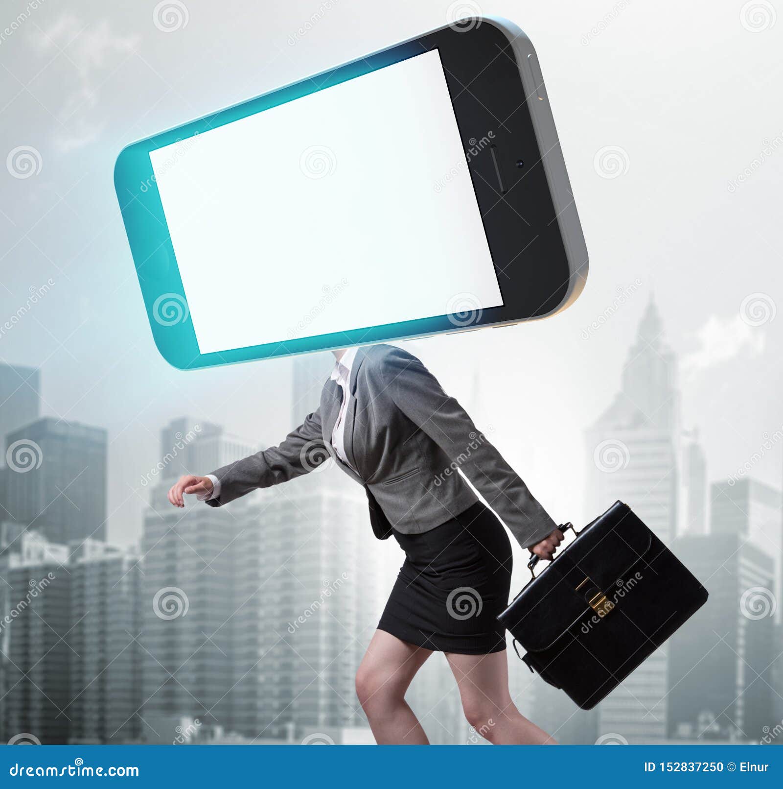 Mobile Phone Zombie Under the Influence of Smartphone Stock Photo ...