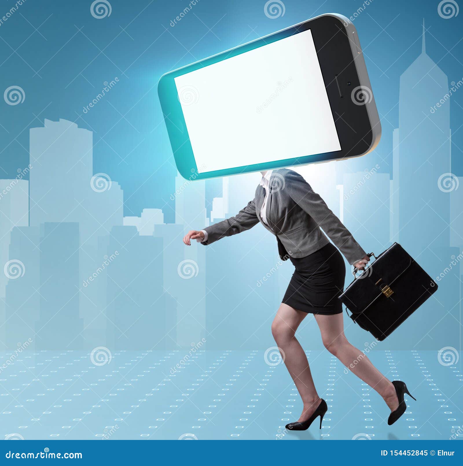 Mobile Phone Zombie Under the Influence of Smartphone Stock Image ...