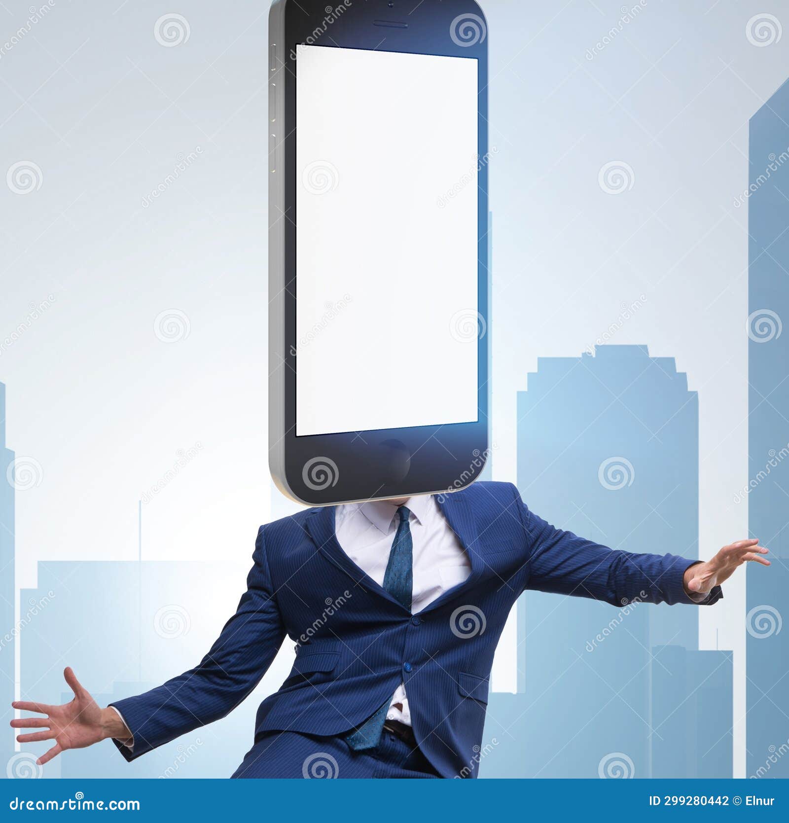 Mobile Phone Zombie Under the Influence of Smartphone Stock Photo ...