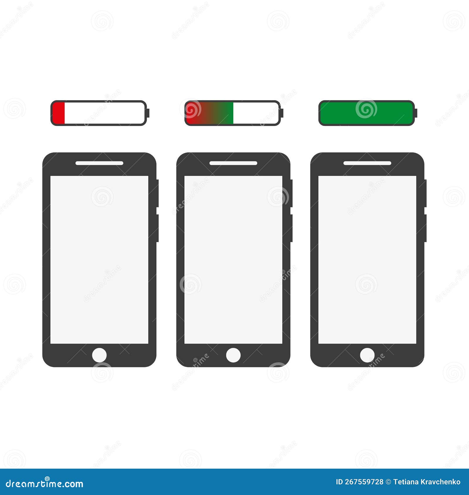 Mobile Phones Charge Set. Modern Technology. Digital Technology. Vector ...