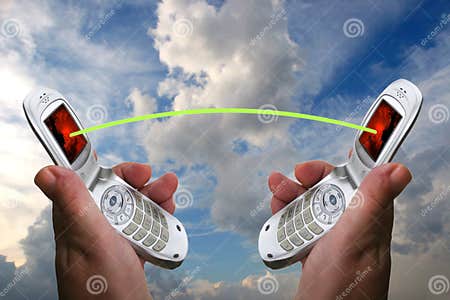 Mobile phones connect. stock image. Image of mobile, phone - 1864091