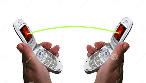 Mobile phones connect. stock image. Image of mail, line - 1902577