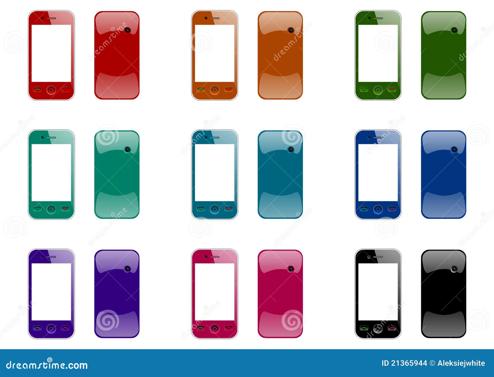 Mobile Phones Front And Back Stock Images - Image: 21365944