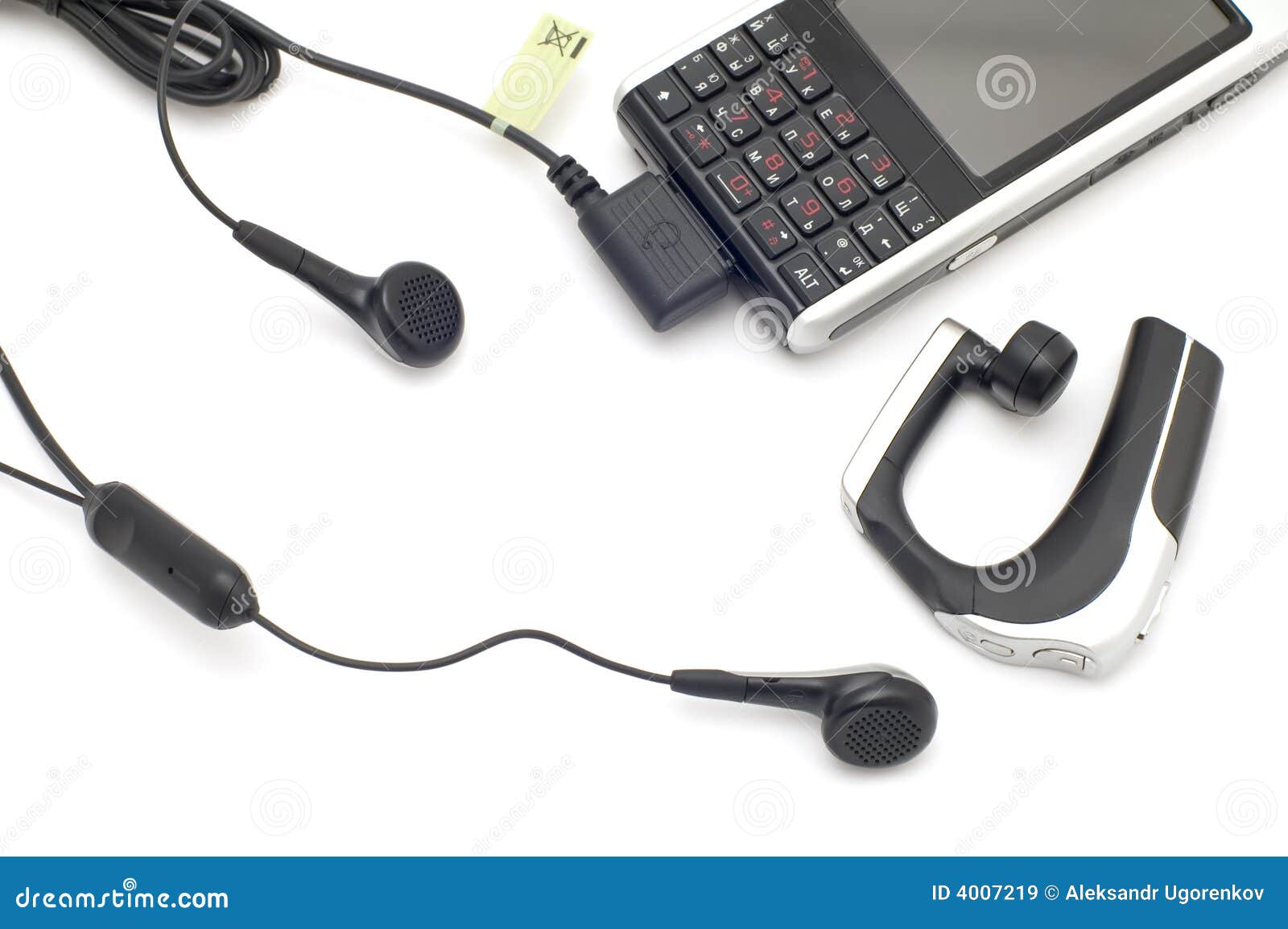 Mobile phones with headset stock image. Image of device - 4007219