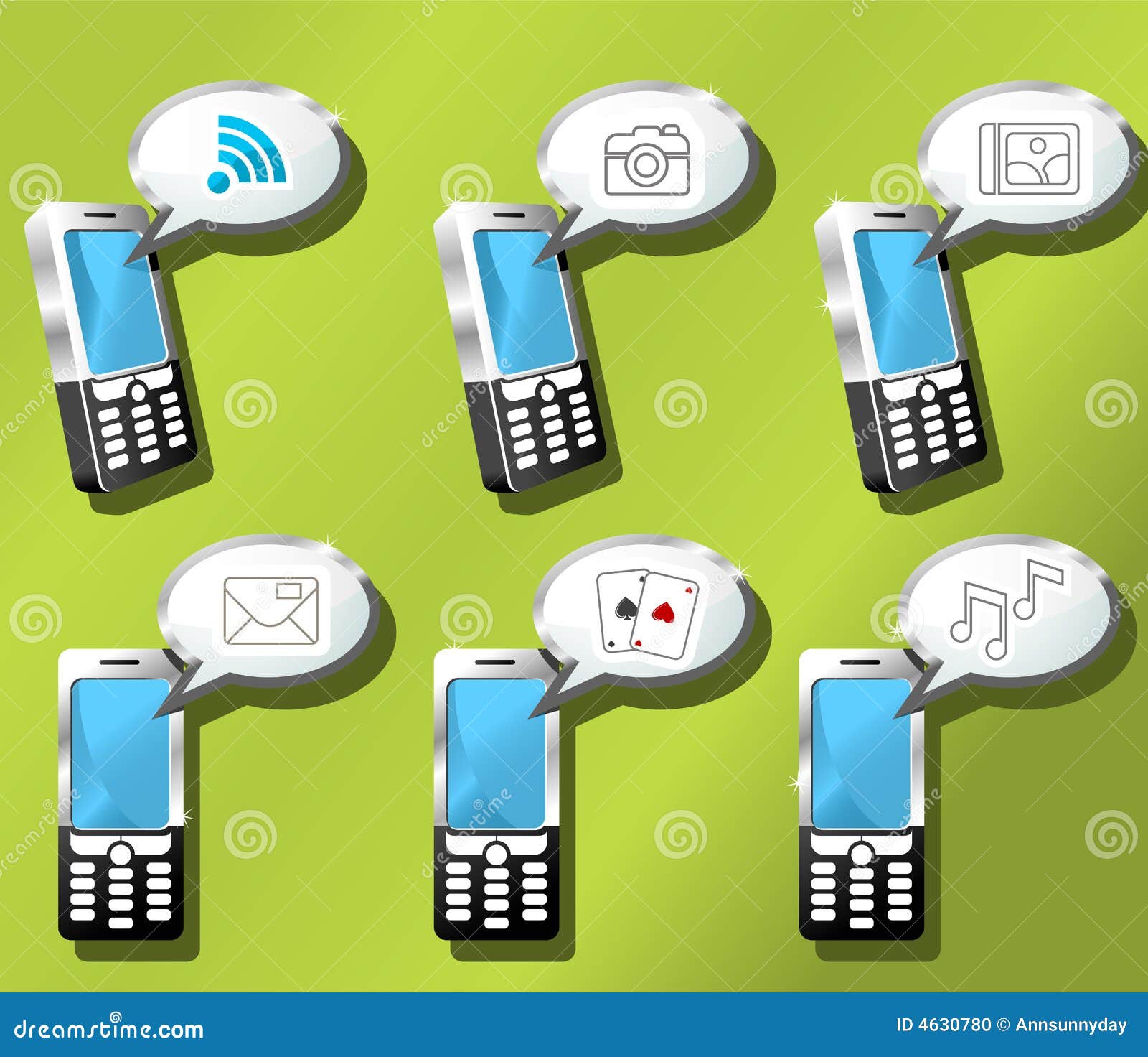 Mobile phones icon set stock vector. Illustration of phone - 4630780